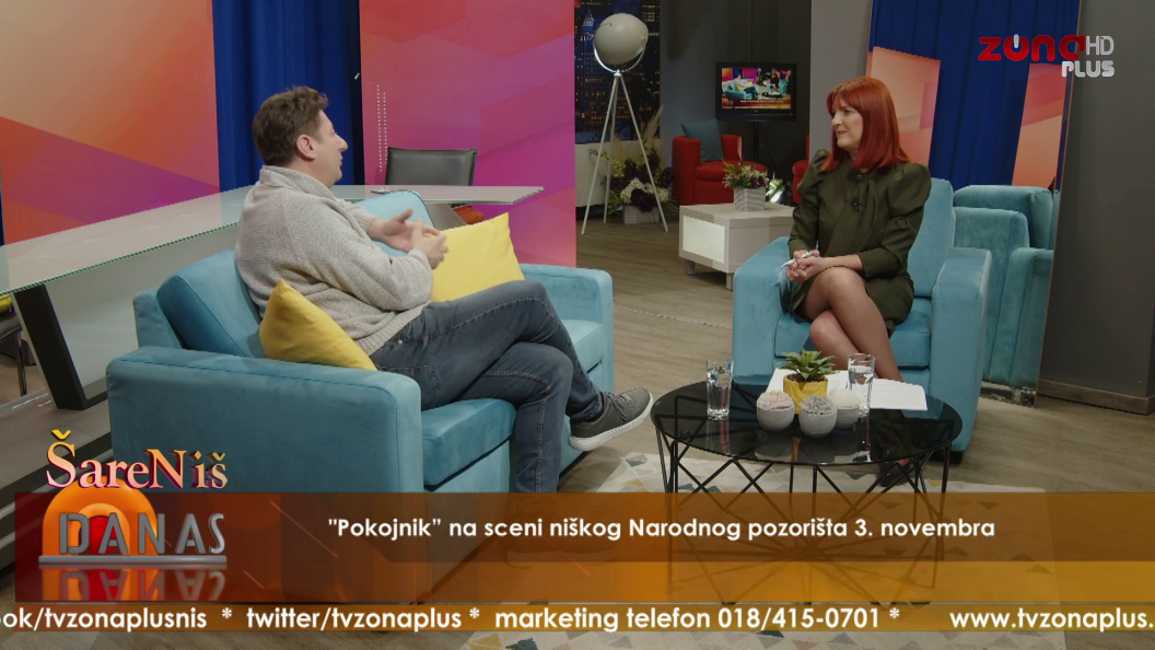 "Pokojnik” na sceni niškog Narodnog pozorišta 3. novembra - ŠareNiš 29.10.2021. - TV ZONA PLUS - HD